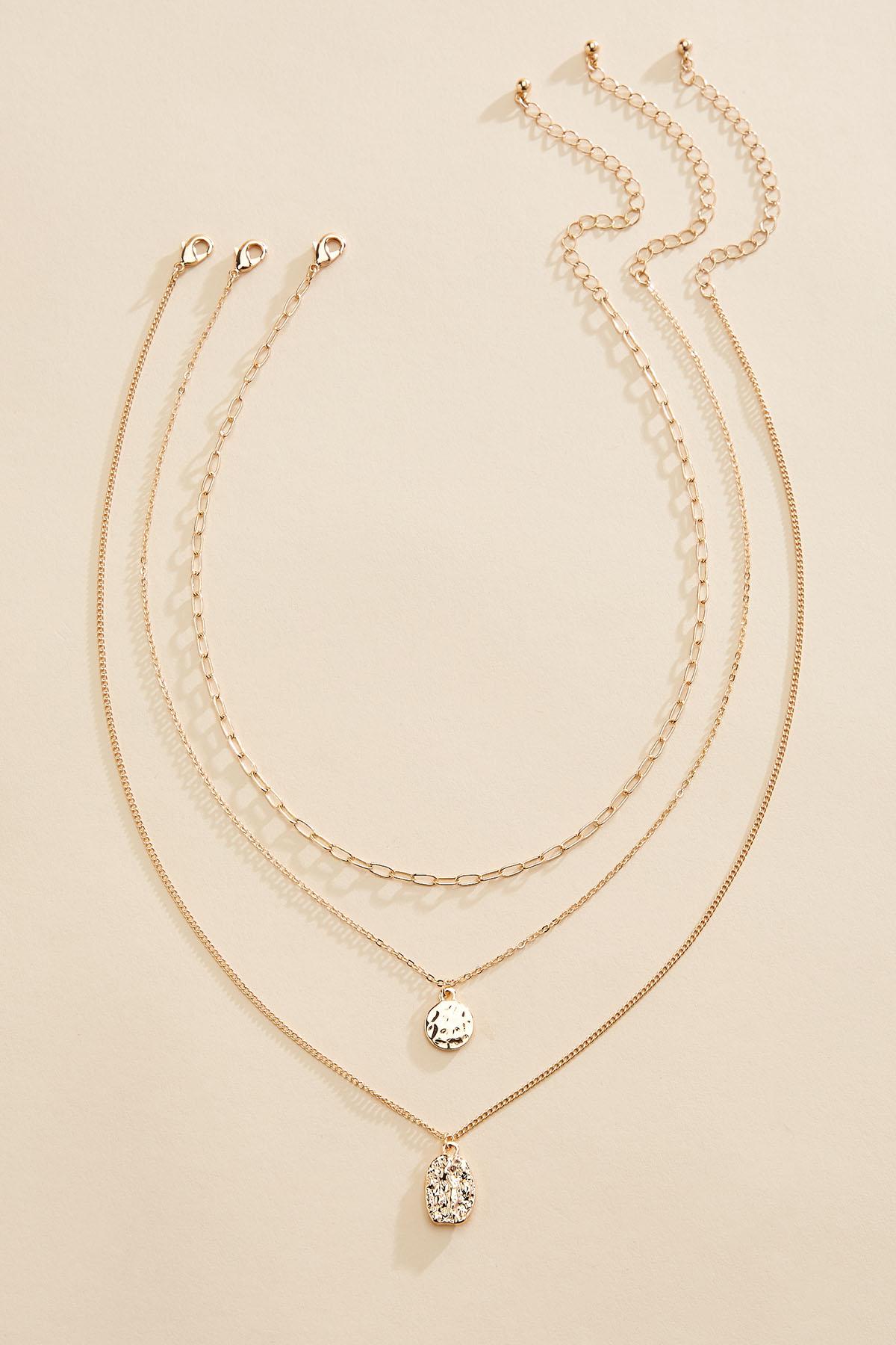 Versona | textured pendant layered necklace set