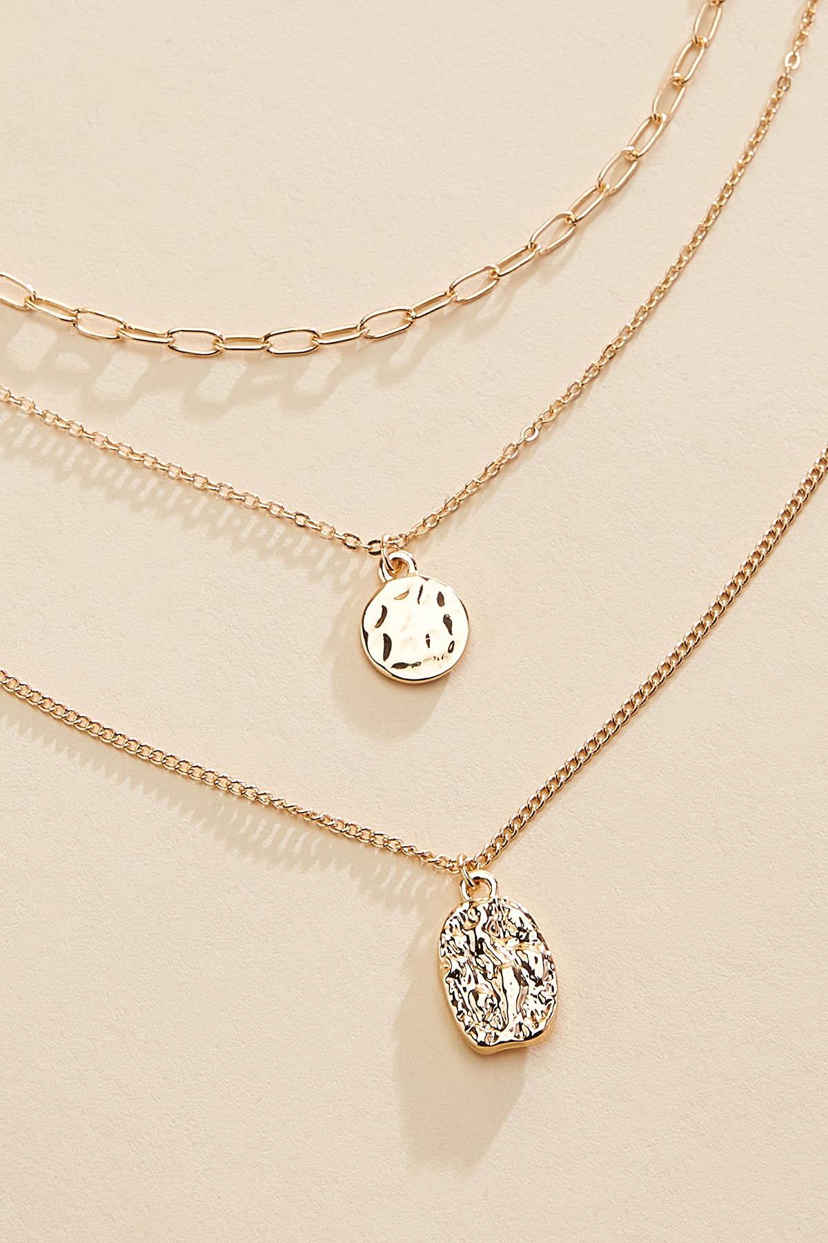 Versona | textured pendant layered necklace set